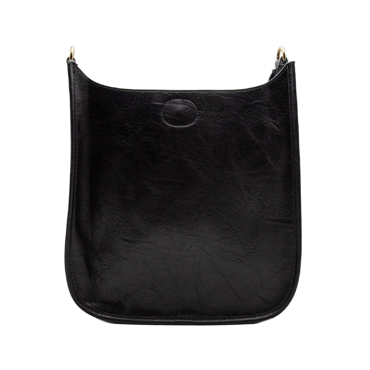 Ahdorned Mini Black Vegan Leather Crossbody Messenger– Pink Dot Styles