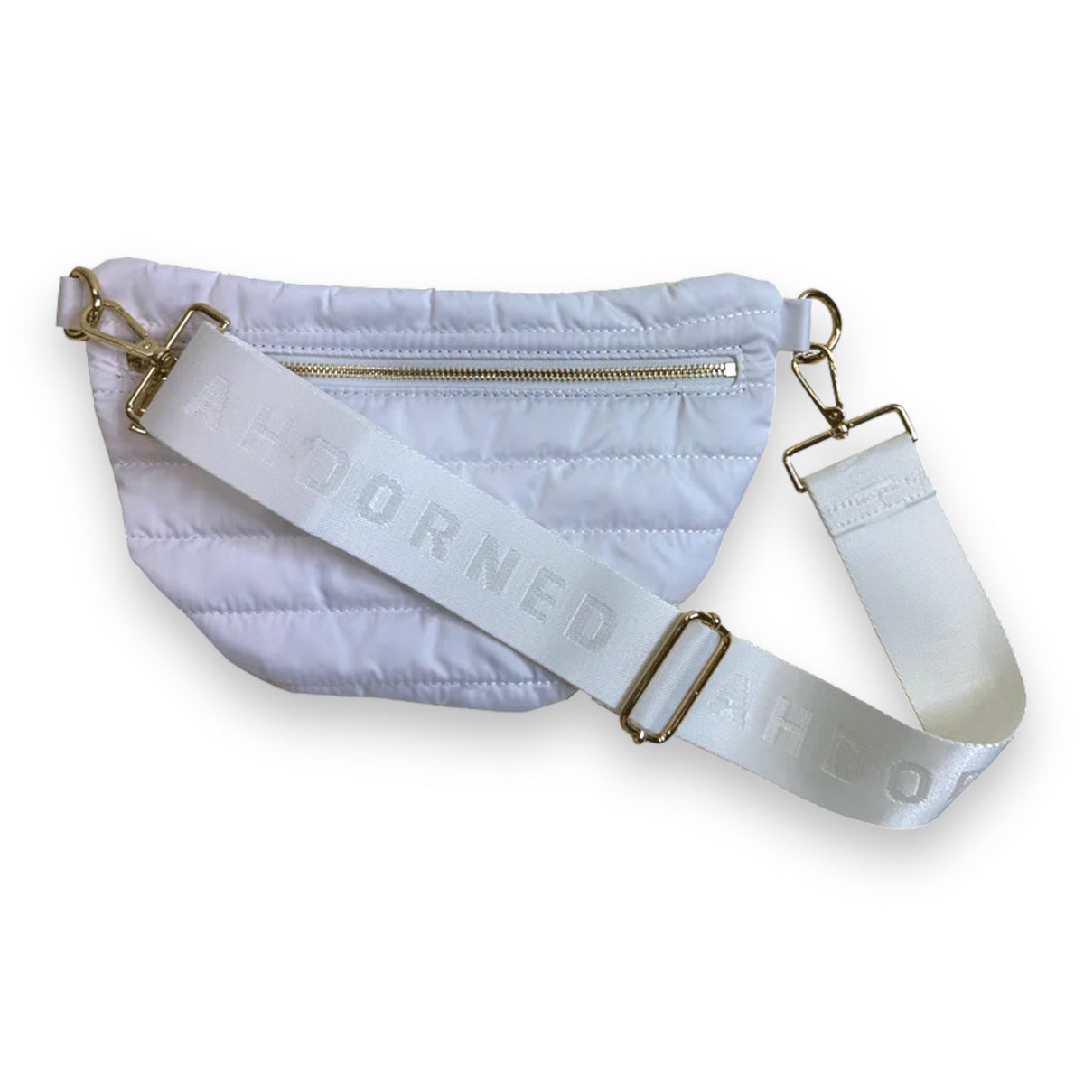 AHDORNED White Quilted Slim Sling / Belt Bag - Erin– Pink Dot Styles