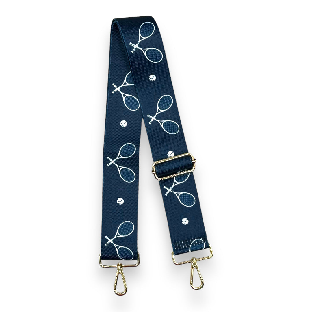 AHDORNED - Navy Tennis Racket Interchangable Crossbody Guitar Strap ...