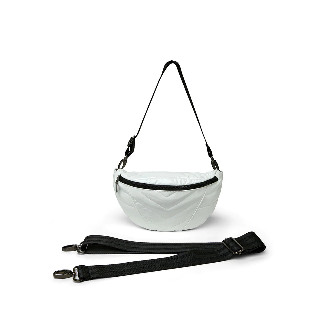 Think Royln White Quilted Puffer Sling & Belt Bag - Little Runaway ...
