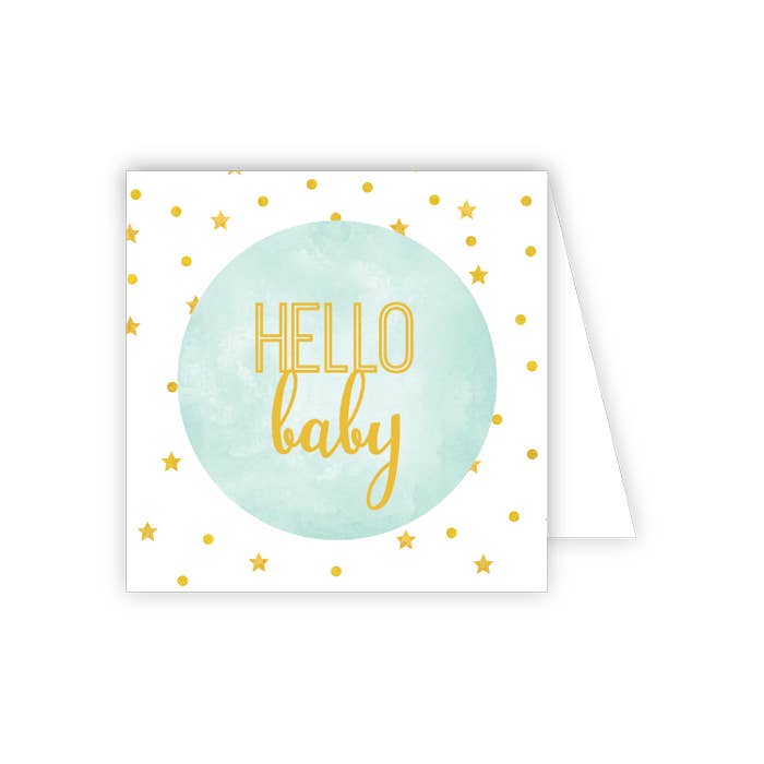 Hello Baby Blue Enclosure Card– Pink Dot Styles